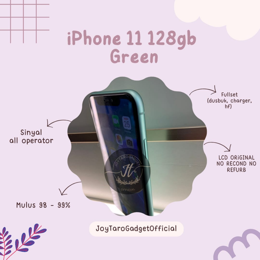 Jual iP 11 128gb green Fullset Lcd Original 100% Mulus No Recond No Refurb | Shopee Indonesia