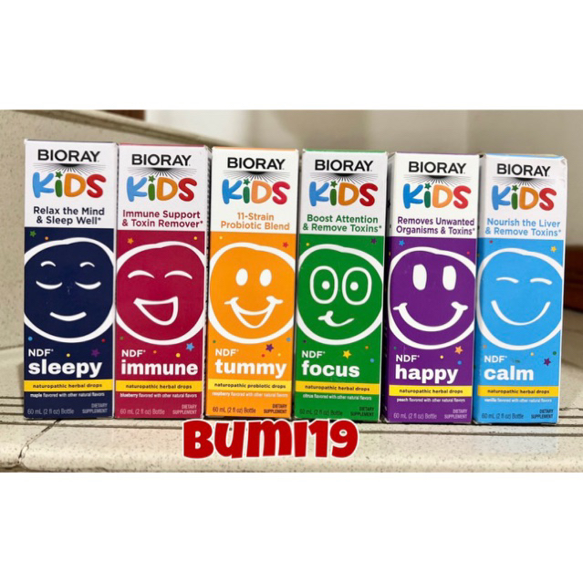 Jual Bioray Kids NDF Tummy Probiotic Blend / Pooper/Focus /Immune/ Calm ...