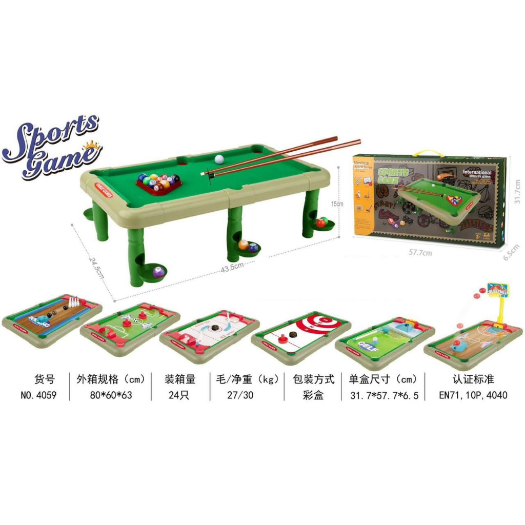 Jual Mainan anak board game 7in1 Sport Game pool table meja biliar ...
