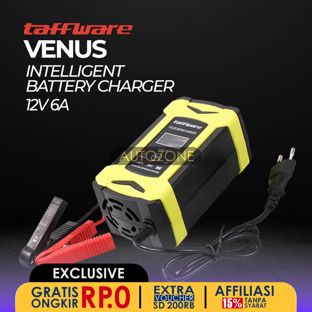 Jual Taffware Venus Smart Battery Charger Aki Mobil 12V 6A - UD20 ...