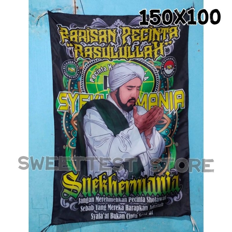 Jual READY STOK 1 HARI JADI + BENDERA SYEKHERMANIA, BENDERA HABIB SYECH ...