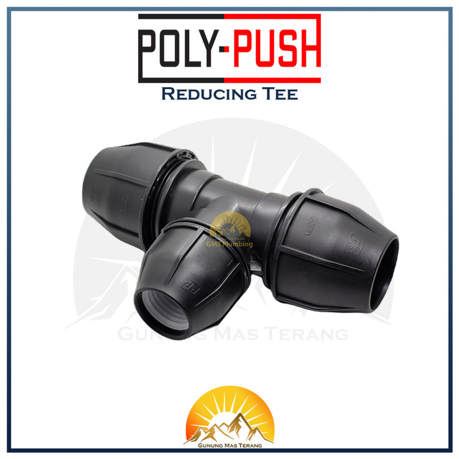 Jual Poly Push HDPE Fitting Reducing Tee Compression 90 x 75 mm In Reducer | Shopee Indonesia
