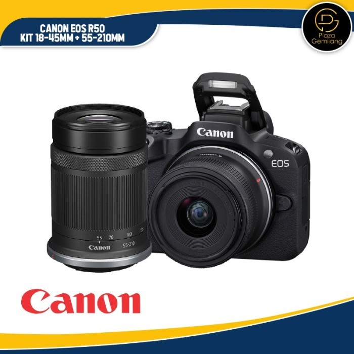 Jual Canon EOS R50 kit 18-45mm + 55-210mm Mirrorless Camera EOS R 50 | Shopee Indonesia