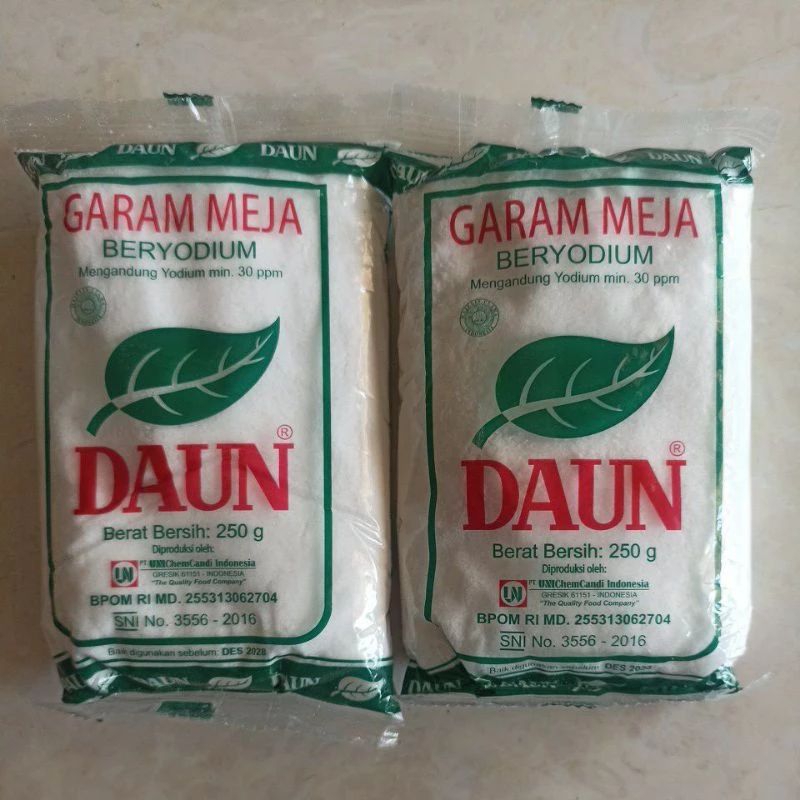 Jual Garam Halus / Garam Meja merk Daun 250gr | Shopee Indonesia