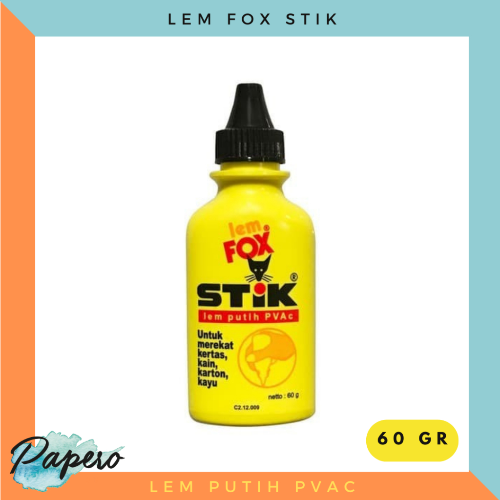 Jual Lem Fox Stik PVAc / Lem Kertas Anak Sekolah 60 gr | Shopee Indonesia