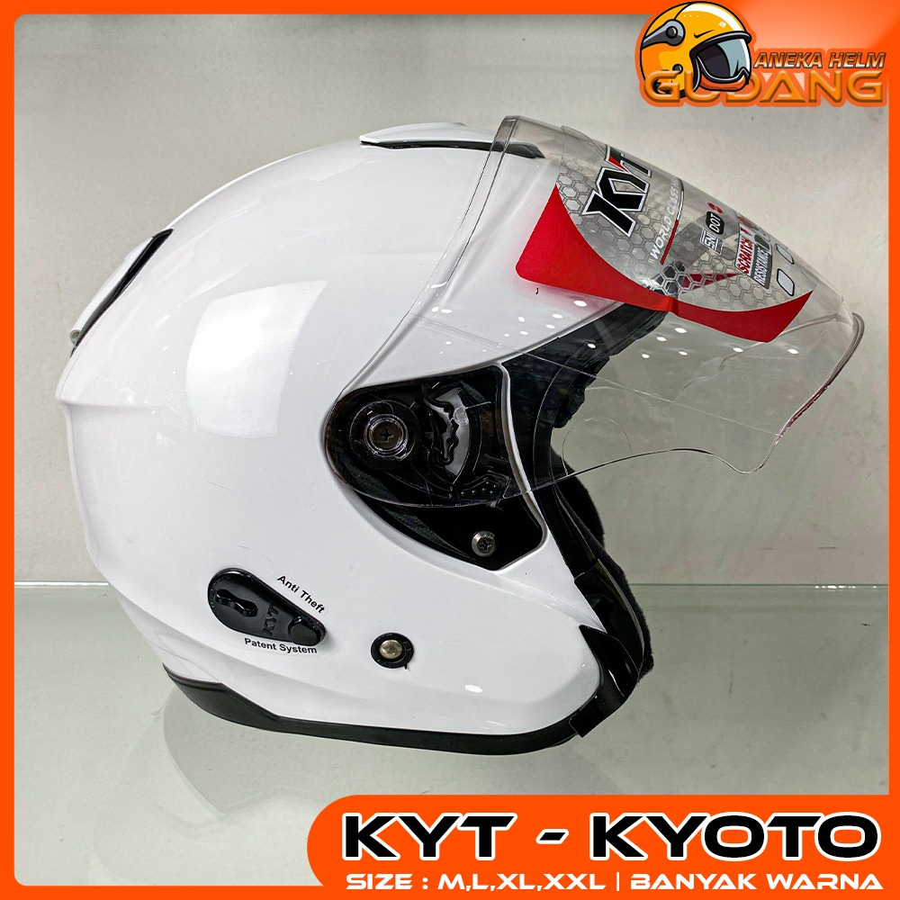 Jual Helm KYT KYOTO ORI 100% Half Face Solid White Putih SNI - GUDANG ...