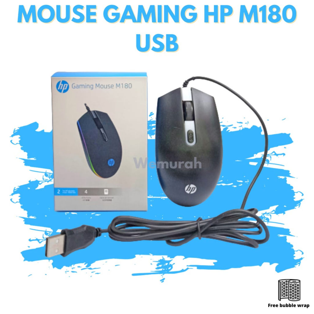Jual MOUSE GAMING HP M180 LED RGB / MOUSE HP M180 WIRED USB - Mouse USB ...