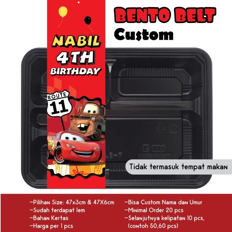 Jual PAPER BELT THE CARS BENTO BELT MC QUEEN UCAPAN NASI KOTAK BOX ...