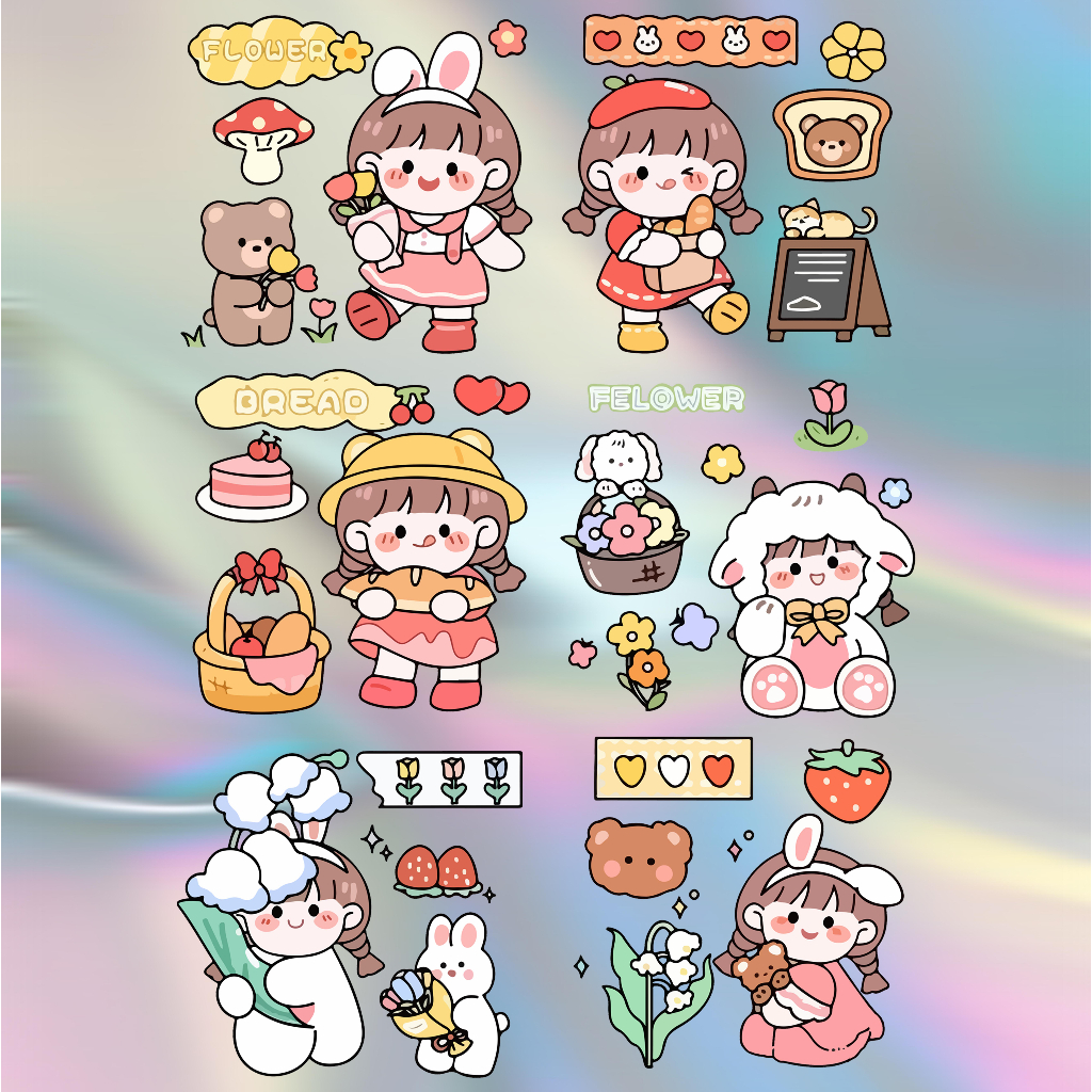 Jual SABLON STICKER DTF UKURAN A3 TEMA CUTE CARTOON BUNDLE | Shopee ...