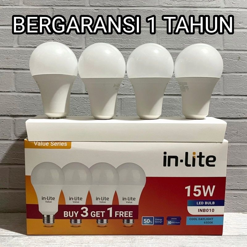 Jual IN LITE PAKET 15W 3PC GRATIS 1PC LAMPU LED INLITE IN-LITE 15 WATT ...