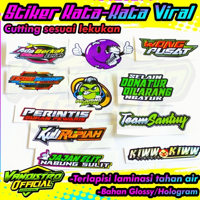 Jual Stiker kata kata / stiker racing viral / stiker viral / stiker ...