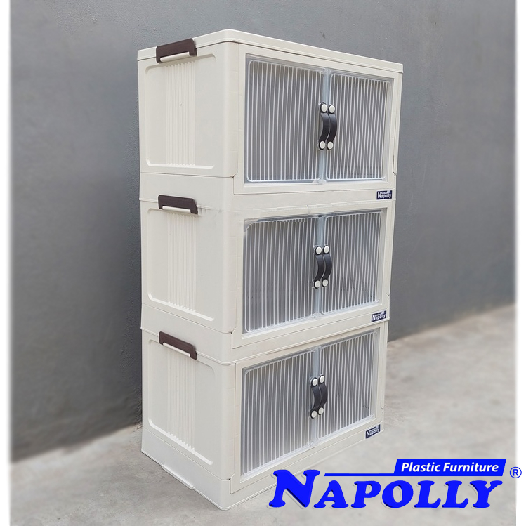 Jual LEMARI PLASTIK POLIBOX TUMPUK SERBAGUNA SUSUN 3 Container Box ...