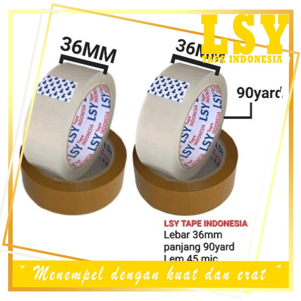 Jual LSY Lakban Bening 36mm x 90yard Full | Lakban Perekat Ketebalan ...