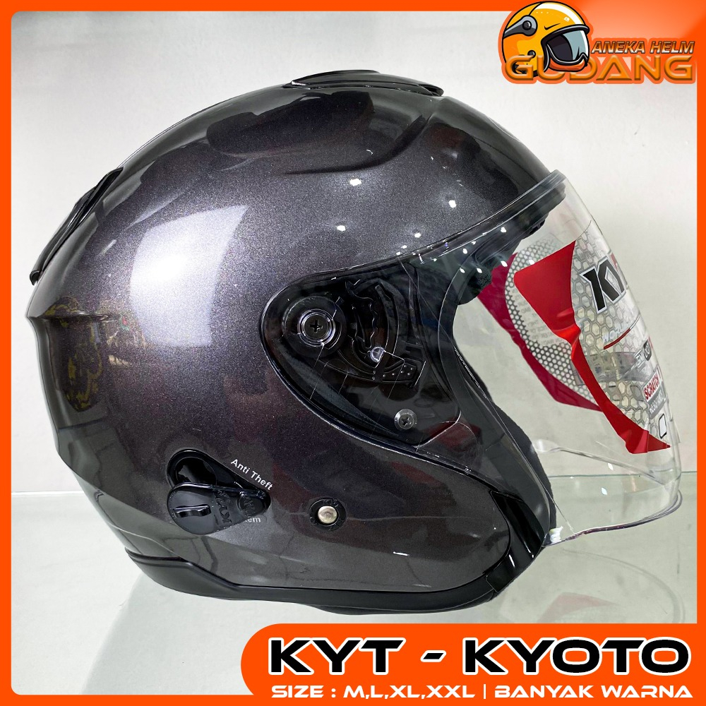 Jual Helm KYT KYOTO R ORIGINAL 100% Half Face Solid Abu Gunmetal SNI DOT - GUDANG ANEKA HELM ...