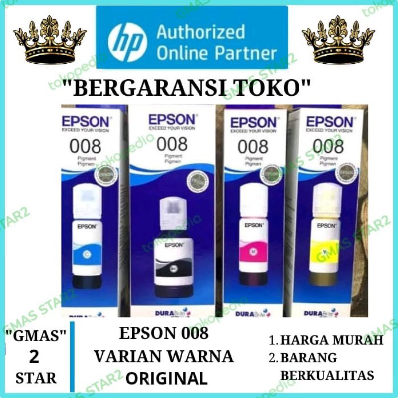 Jual Tinta epson 008 original varian (bk,m,c,y) | Shopee Indonesia
