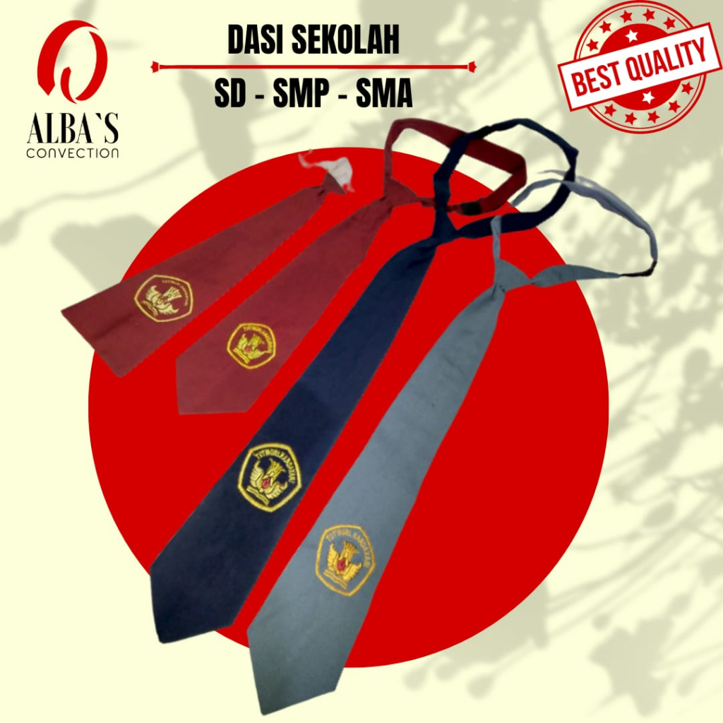 Jual Dasi Sekolah Dasi SD SMA MTS SMP SMK Bahan Seragam Karet Perekat ...