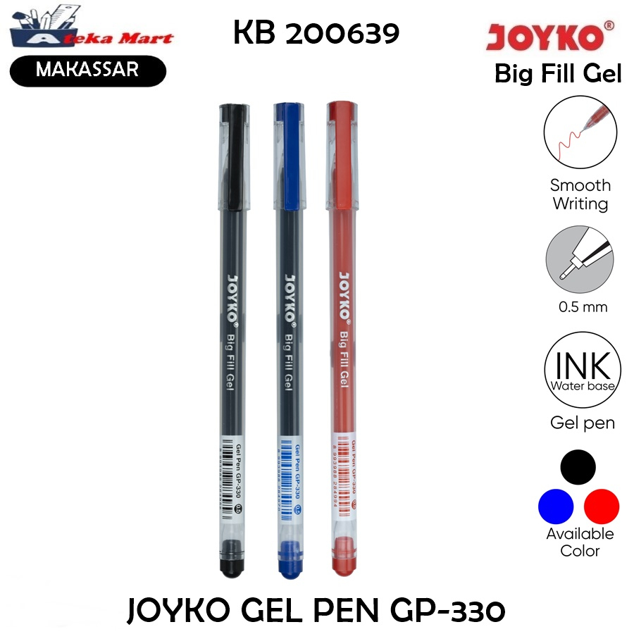 Jual [PCS] JOYKO GEL PEN GP-330 JUMBO GEL BIG FILL PULPEN | Shopee ...