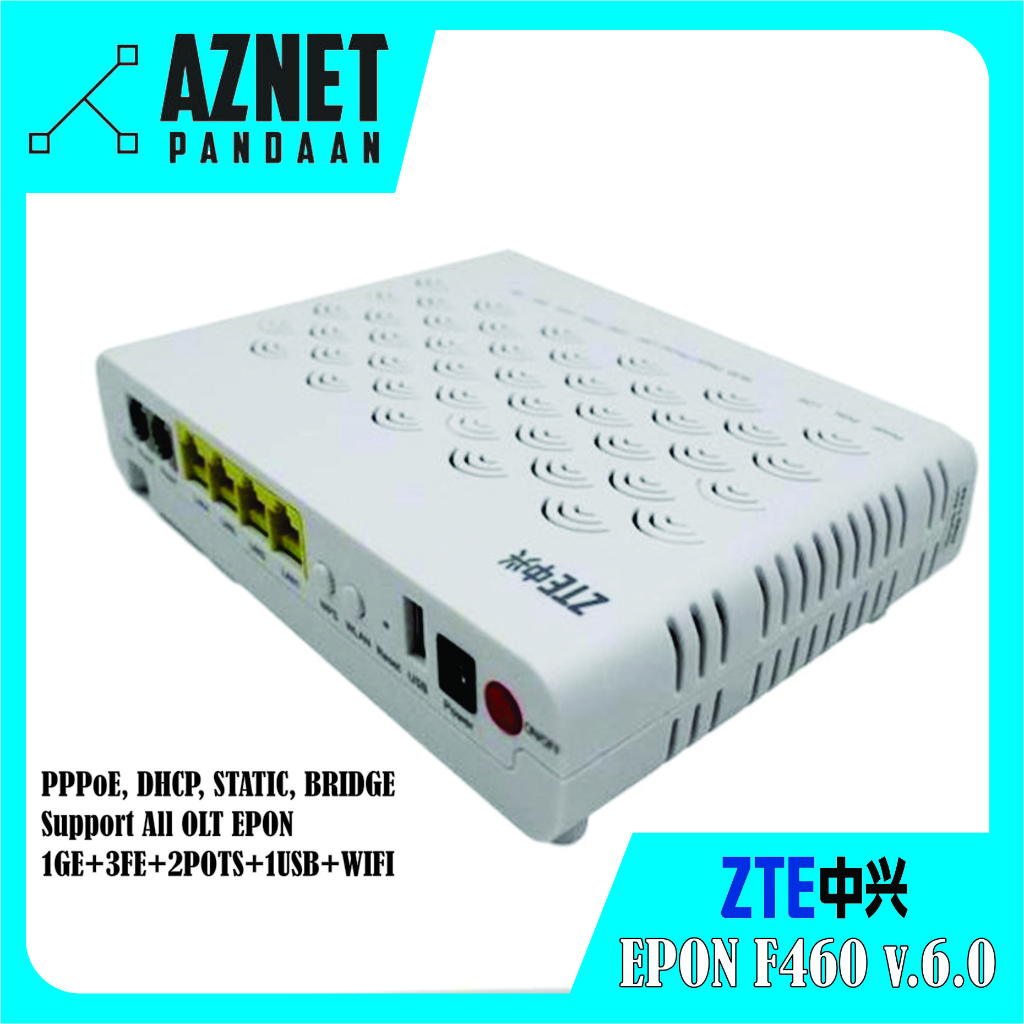 Jual ZTE F460 V6 ONT ONU EPON 1GE+3FE+2POTS+1USB+WIFI GRADE B | Shopee ...