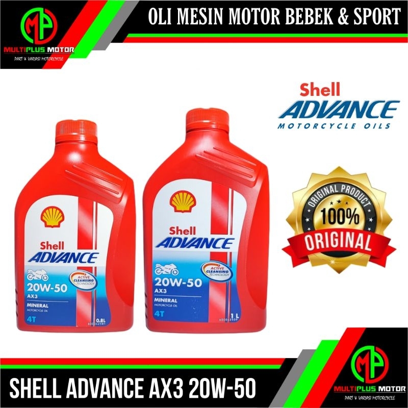 Jual Oli mesin motor BEBEK & SPORT Shell Advance AX3 4T ORIGINAL 100% ...