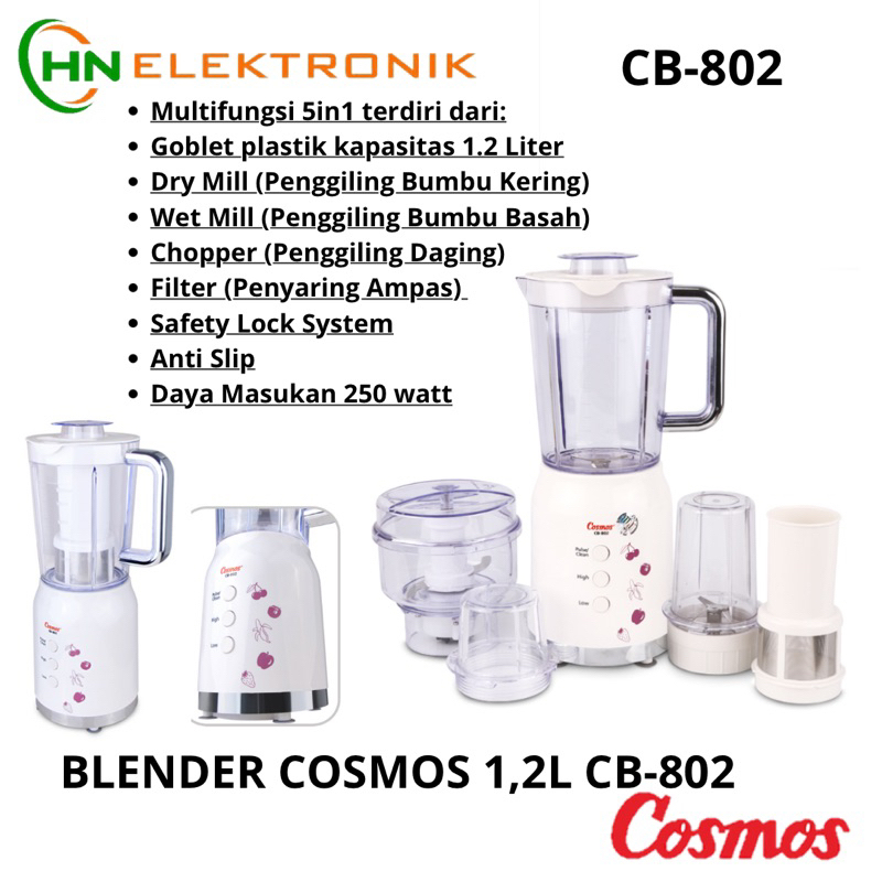 Jual BLENDER COSMOS 1,2 LITER CB 802 | Shopee Indonesia
