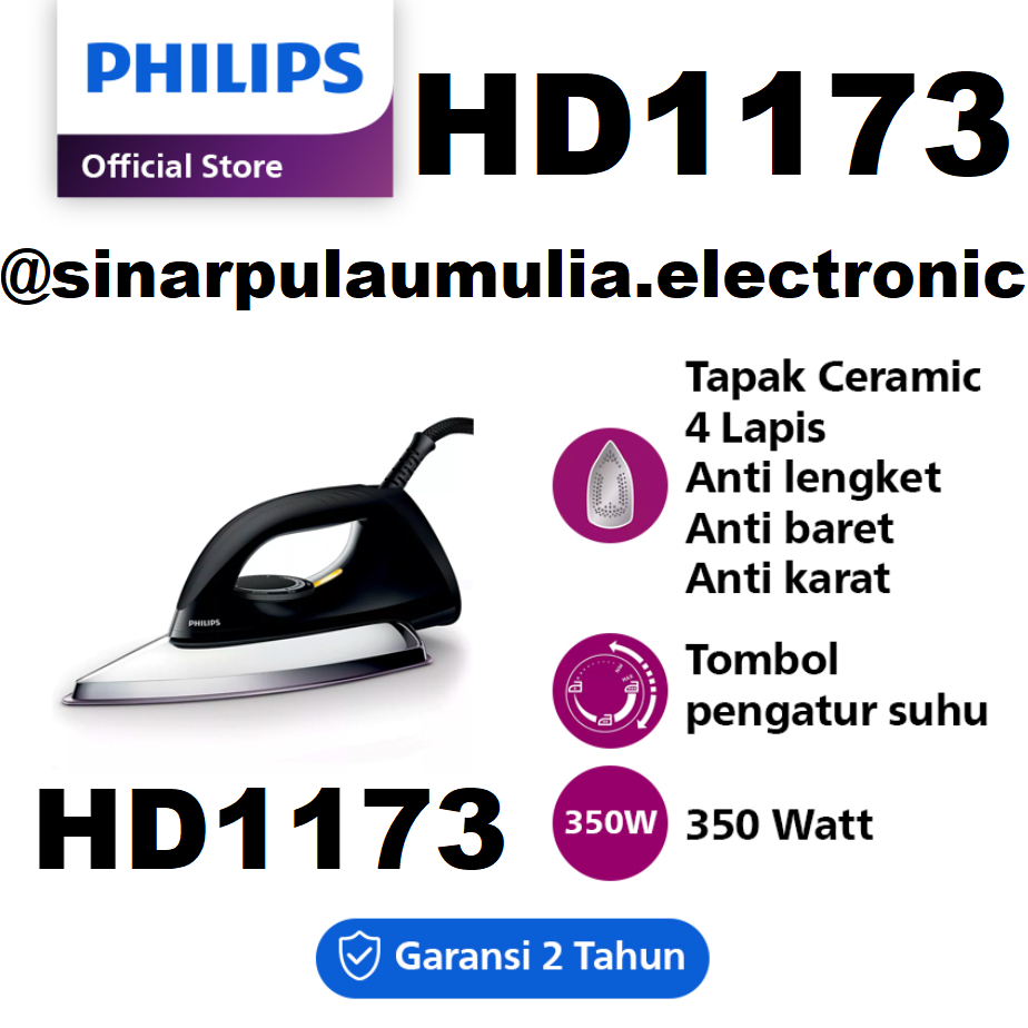 Jual Philips Setrika Kering Classic - HD1173/80 / HD 1173 / 80 / HD1173 ...