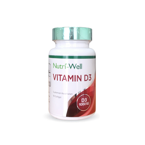 Jual NutriWell Vitamin D3 1000 IU 90 Softgels | Shopee Indonesia