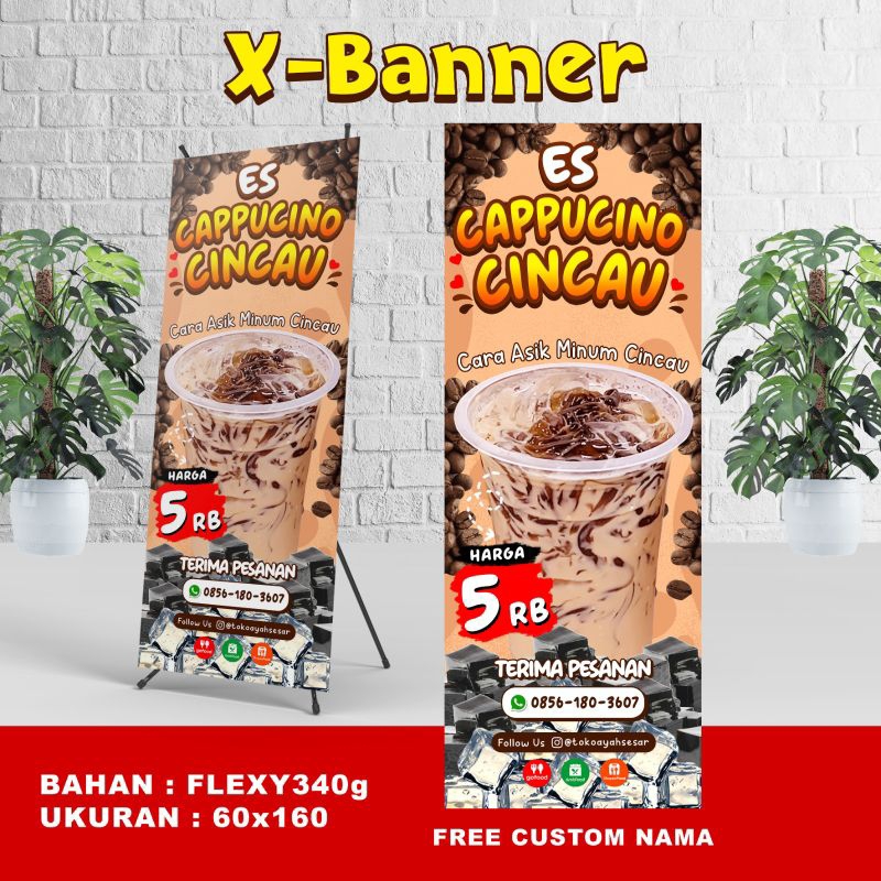 Jual Spanduk Es Cappucino Cincau Free Custom Desain Shopee Indonesia