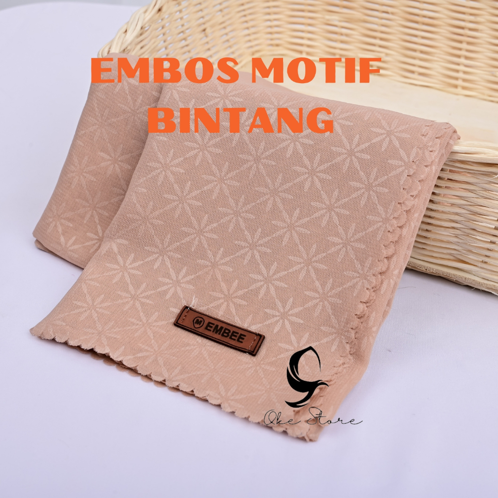 Jual HIJAB EMBOS MOTIF / BELLA SQUARE EMBOS / KERUDUNG EMBOS MOTIF BINTANG BAHAN POLLYCOTTON ...