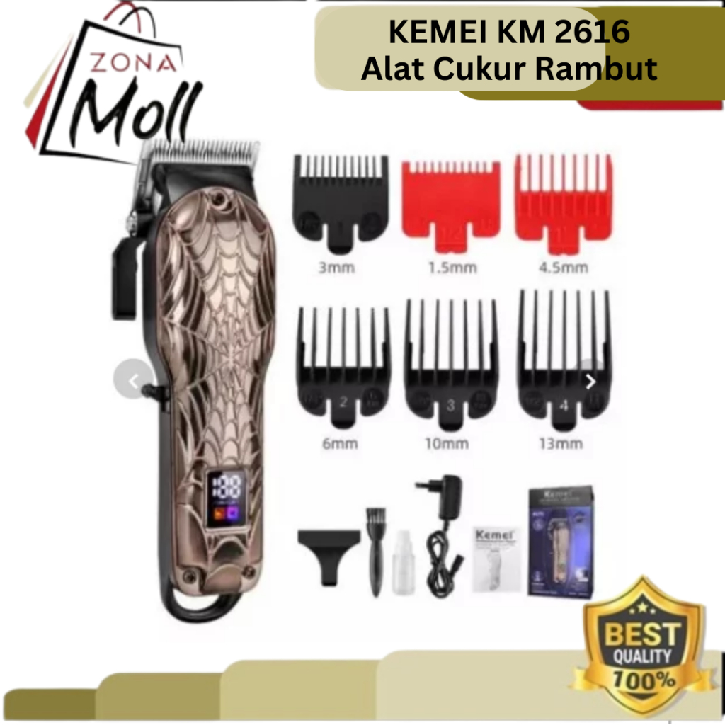 Jual Kemei 2616 Mesin Alat Cukur Rambut Elektrik Hair Clipper Electric KM 2616 Original Spider ...