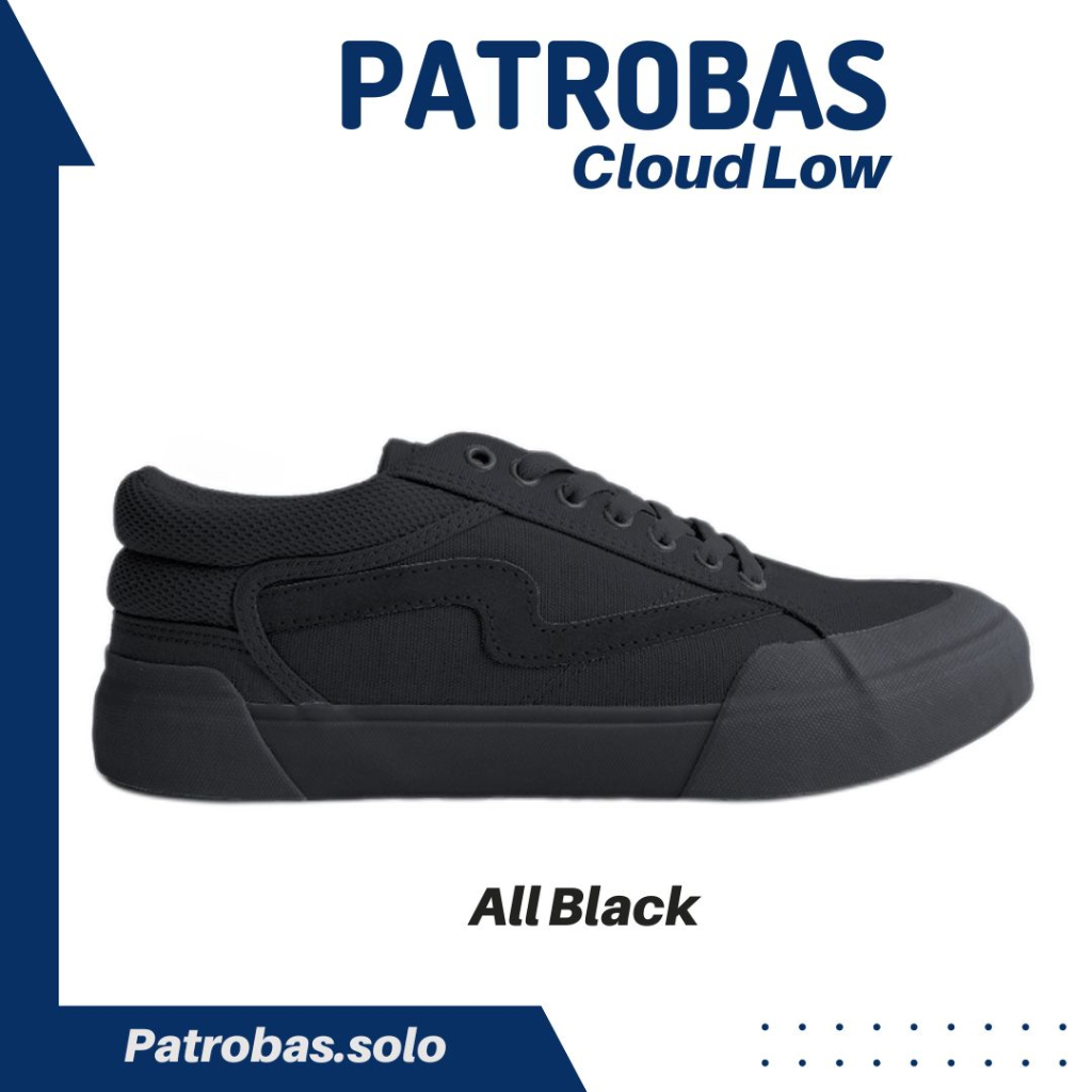 Jual Patrobas Cloud Low All Black Original Petrobas Full Black | Shopee ...