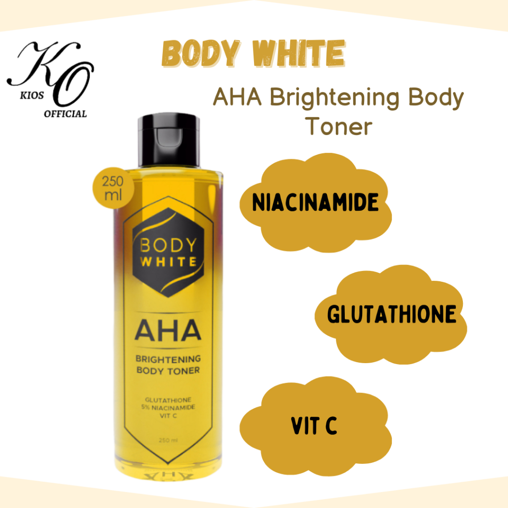 Jual Body White Aha Brightening Body Toner 250ml | Shopee Indonesia