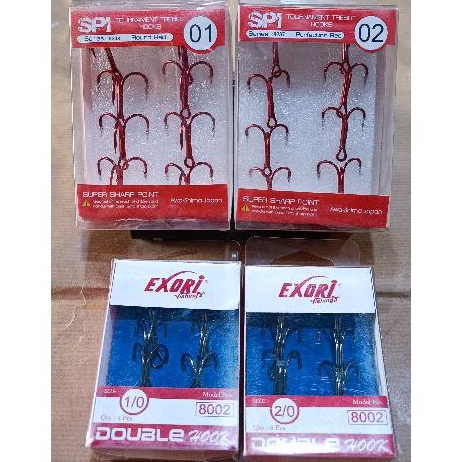 Jual Mata Kail Pancing Double Hook & Triple Hook Merk Exori. | Shopee ...
