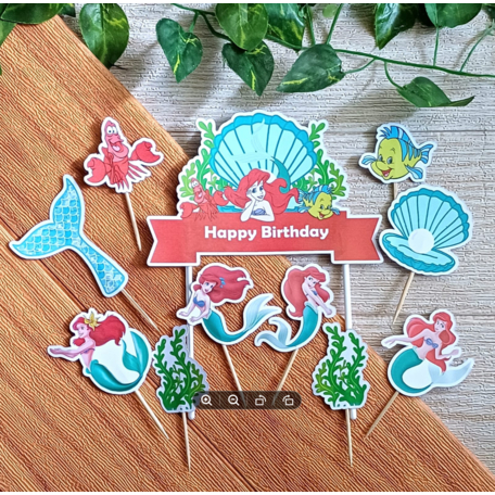 Jual Topper Cake Mermaid Putri Duyung (Gratis Custom Nama) untuk ...