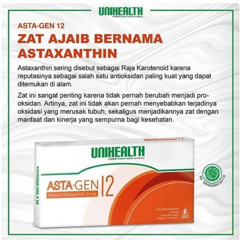Jual Astagen12 Penangkal Radikal Bebas Isi 30 Kapsul Astaxanthin ...