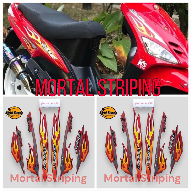 Jual Stiker Striping Les Lis Bodi Yamaha Mio Sporty Tahun 2006 Mio Api ...