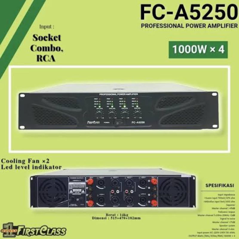 Jual AMPLIFIER FIRSTCLASS FC-A5250 POWER 4 CHANNEL ORIGINAL FC A5250 FC ...