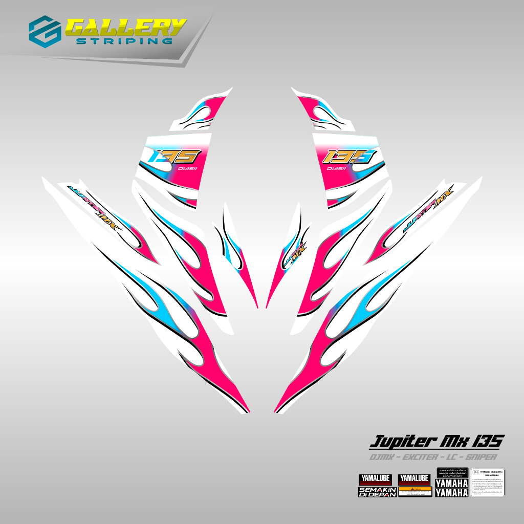 Jual Striping MX Old 135 Motif 30 Exciter Tribal Fire Spark 135 Sticker ...