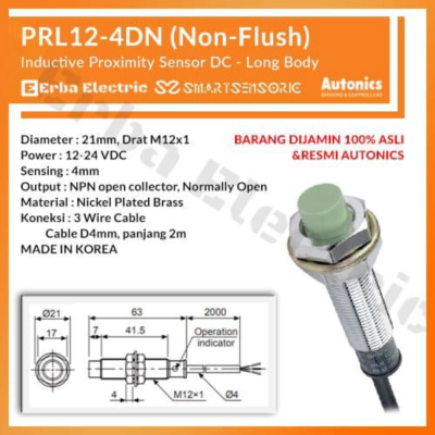 Jual Autonics PRL12-4DN Induktif Proximity Sensor Metal Besi 3 wire DC M12 Diskon | Shopee Indonesia