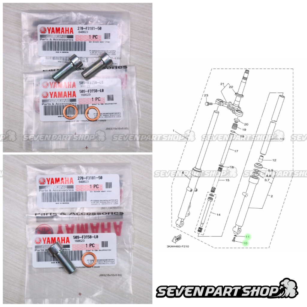 Jual Baut Suling As Tabung Shock Depan Original Yamaha RXKING RX KING ...