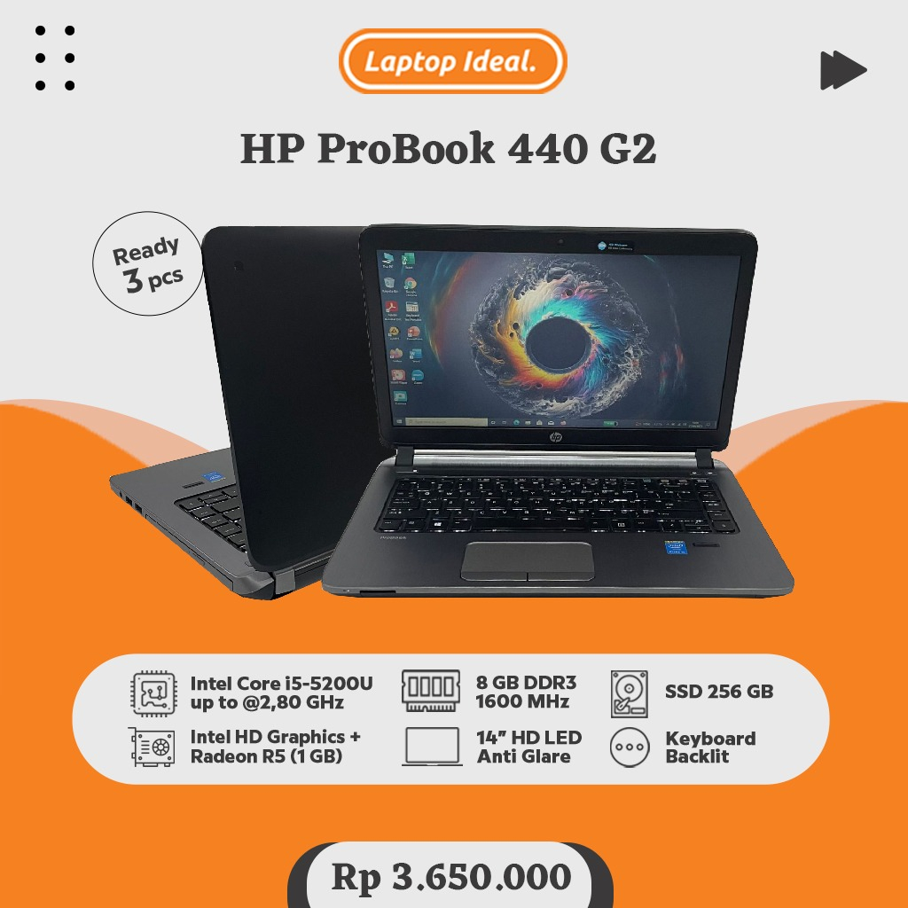 Jual HP ProBook 440 G2 GAMING i5 gen 5 RAM 8 GB SSD 256 GB DUAL VGA ...