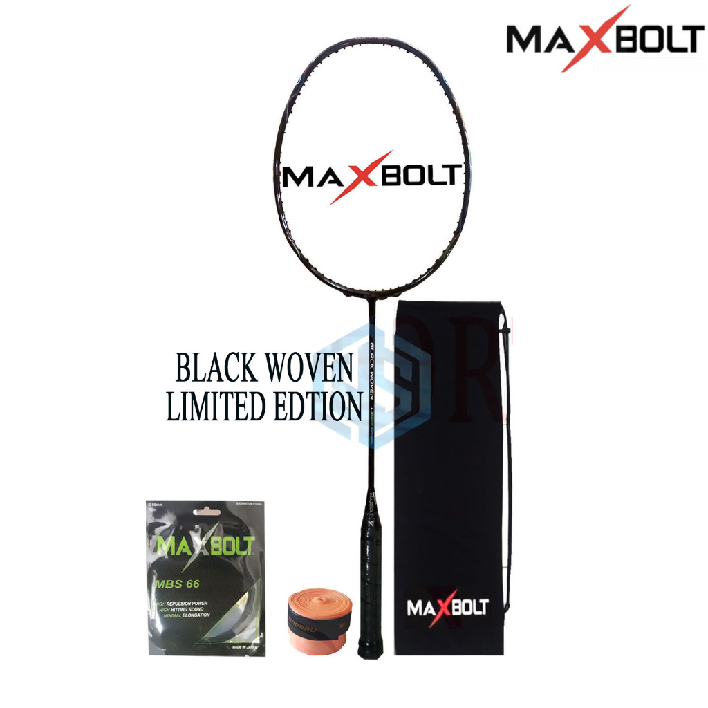 Jual Raket Badminton Maxbolt Black Woven Limited Edition 35Lbs Raket ...