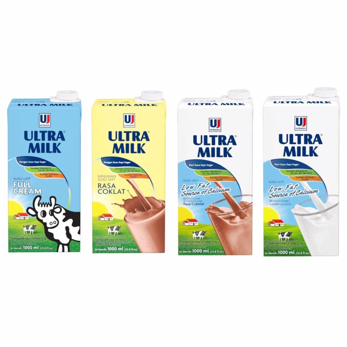 Jual SUSU UHT Ultra Milk 1 liter Susu Low Fat Chocolate Full Cream Coklat Plain Rendah Lemak ...