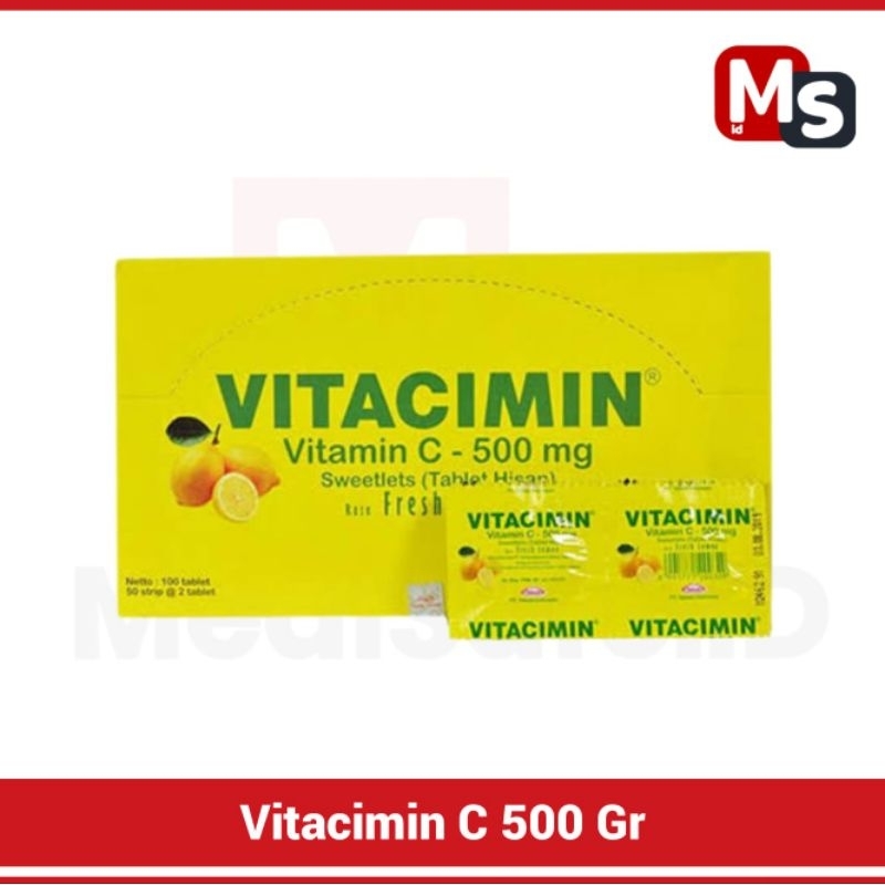 Jual Vitacimin C 500 Mg Vit C Orange & Lemon isi 100 / Box (OTC ...