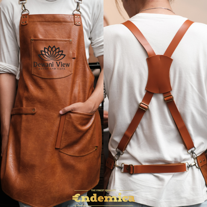 Jual Apron celemek full synthetic leather quantum premium for barista ...