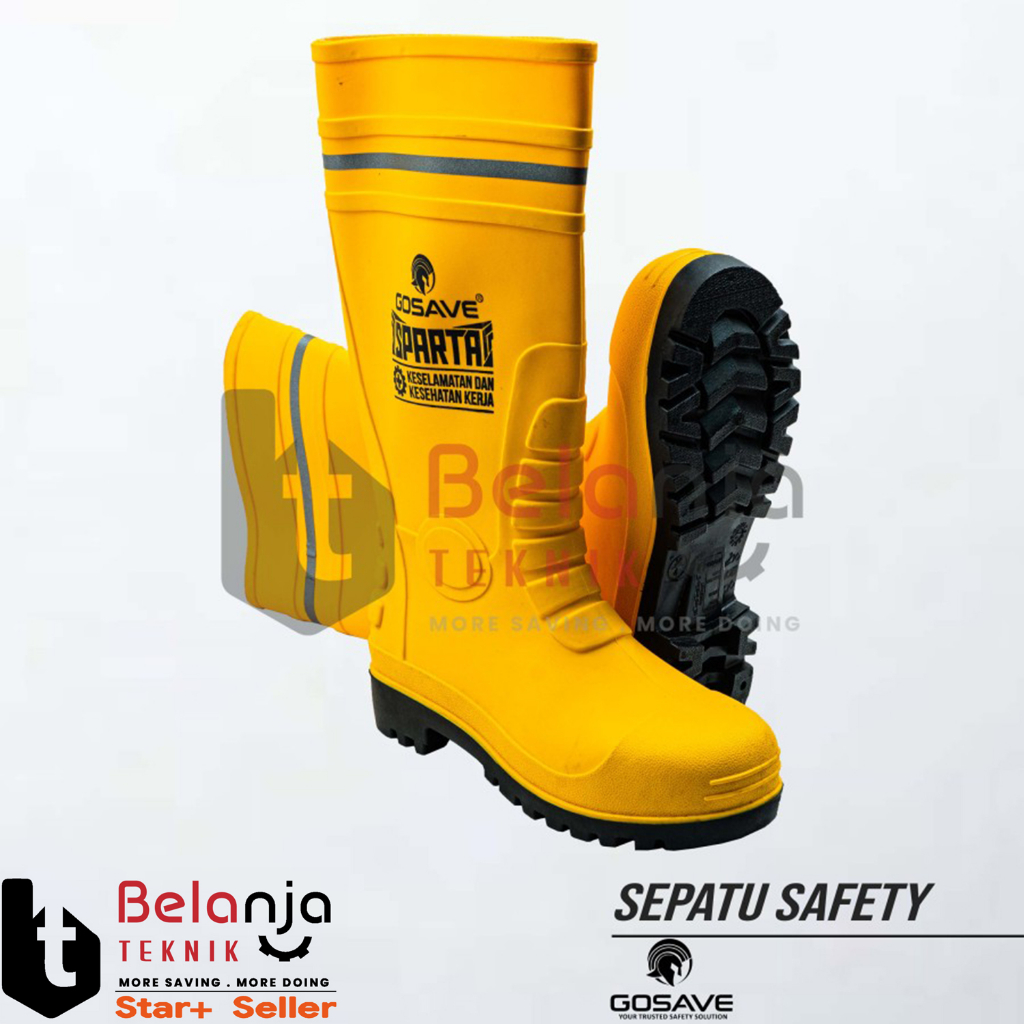 Jual Gosave Sepatu Boot Safety PVC Kuning Sepatu Boots Boot Karet ...