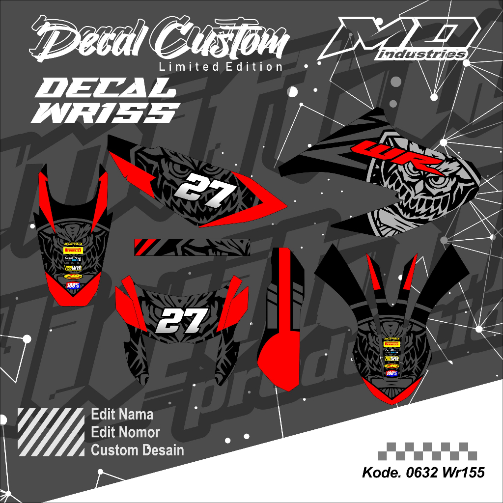 Jual Decal Yamaha WR 155 R Full Body Custom Desain - Decal Supermoto ...