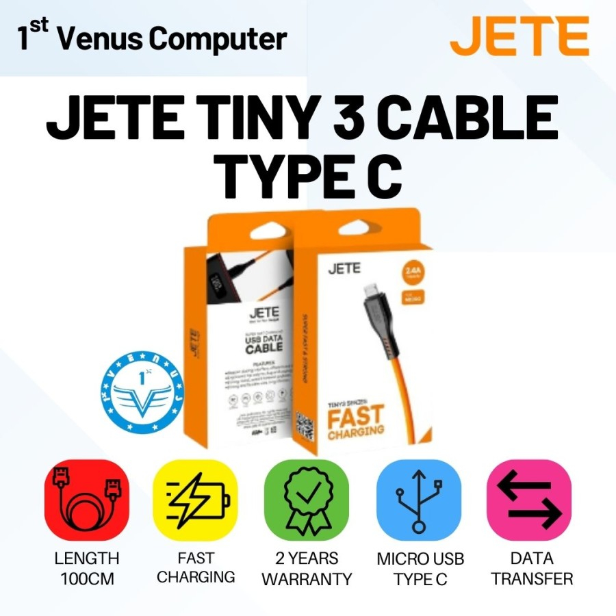 Jual Kabel Usb Jete Type C Fast Charging Tiny 3 - Garansi 2 Tahun / cab1669 | Shopee Indonesia