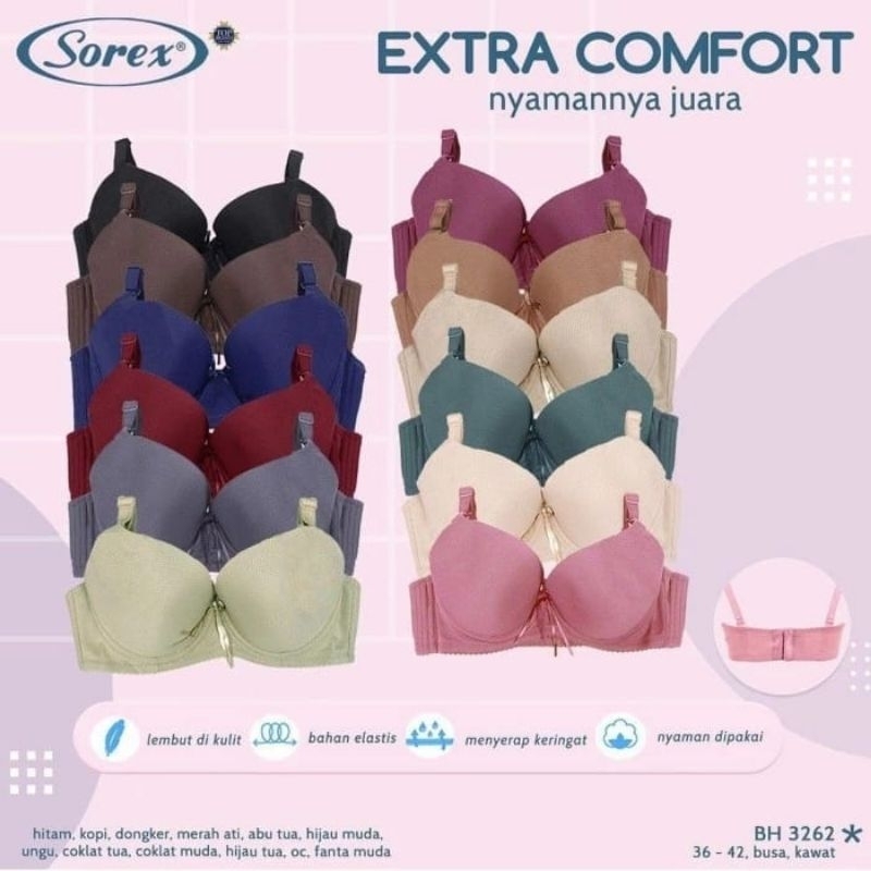 Jual BH Sorex 3262 Bra Sorex Kawat Exra Comfort Kait 3 Setara Cup B-C ...