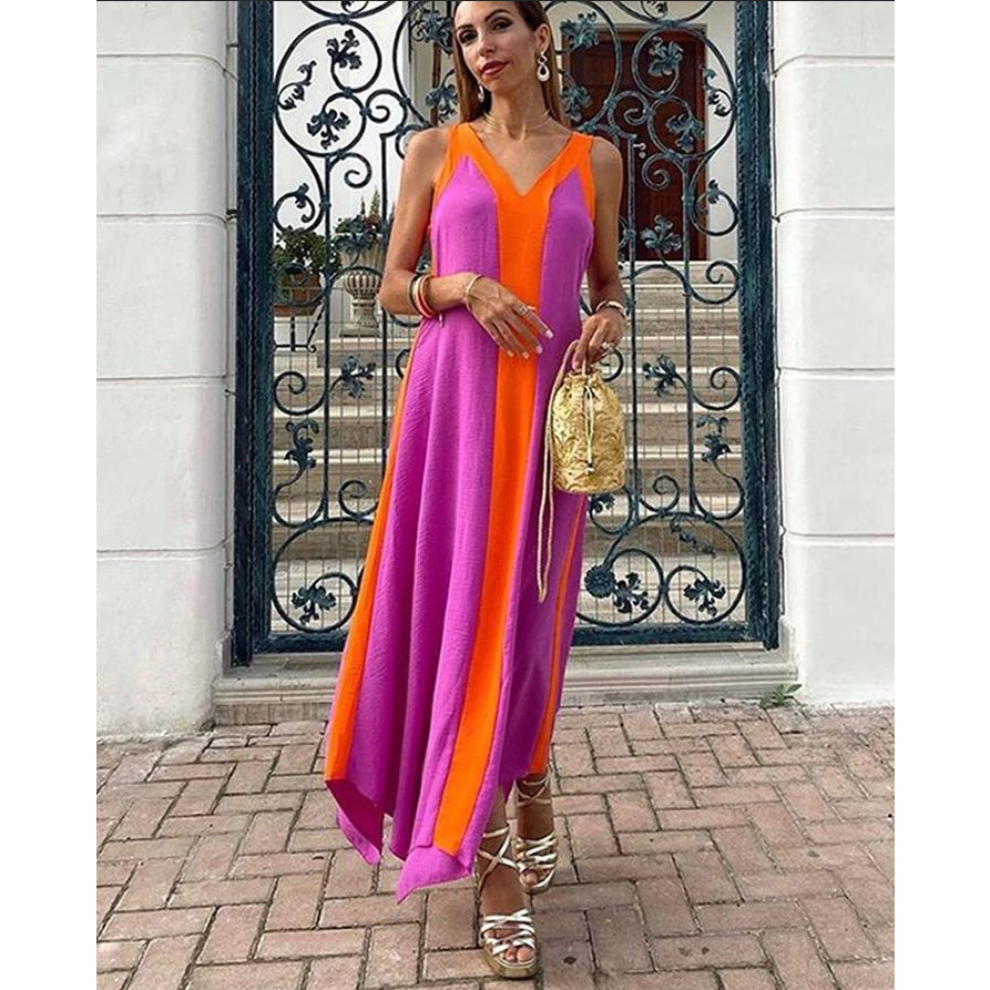 Jual Savana Beachwear - AKIRA MAXI DRESS duo color warna neon oversize ...