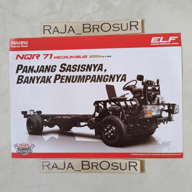 Jual Poster brosur katalog flyer Isuzu ELF NQR71/NQR 71 125 PS 6 Tires ...